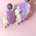 Iridescent Melty Skull Earrings, Holographic Pastel Rainbow, Halloween ...