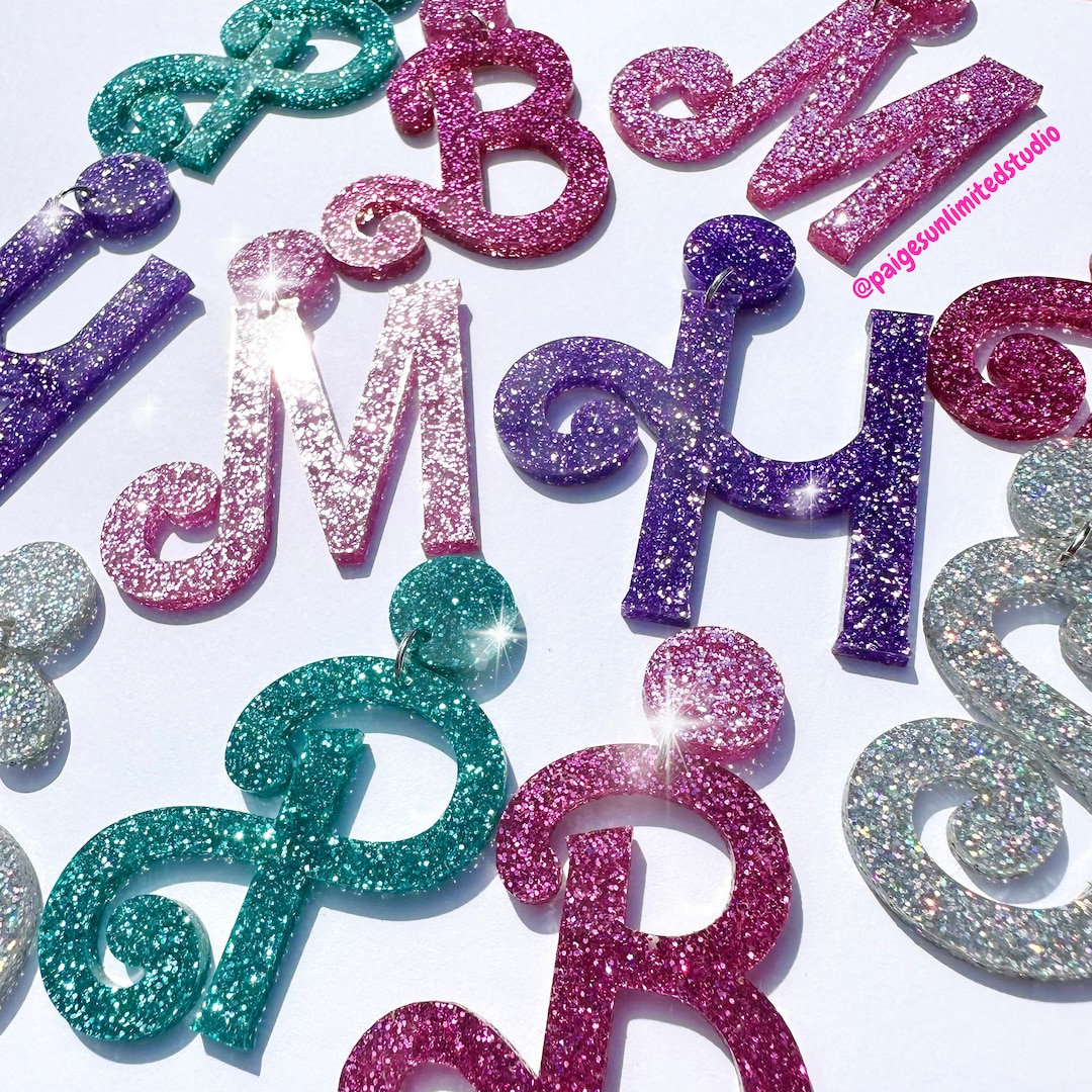 CUSTOM Initial Earrings, Playtime Preppy Acrylic Statement Earrings ...