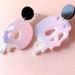 Iridescent Melty Skull Earrings, Holographic Pastel Rainbow, Halloween ...