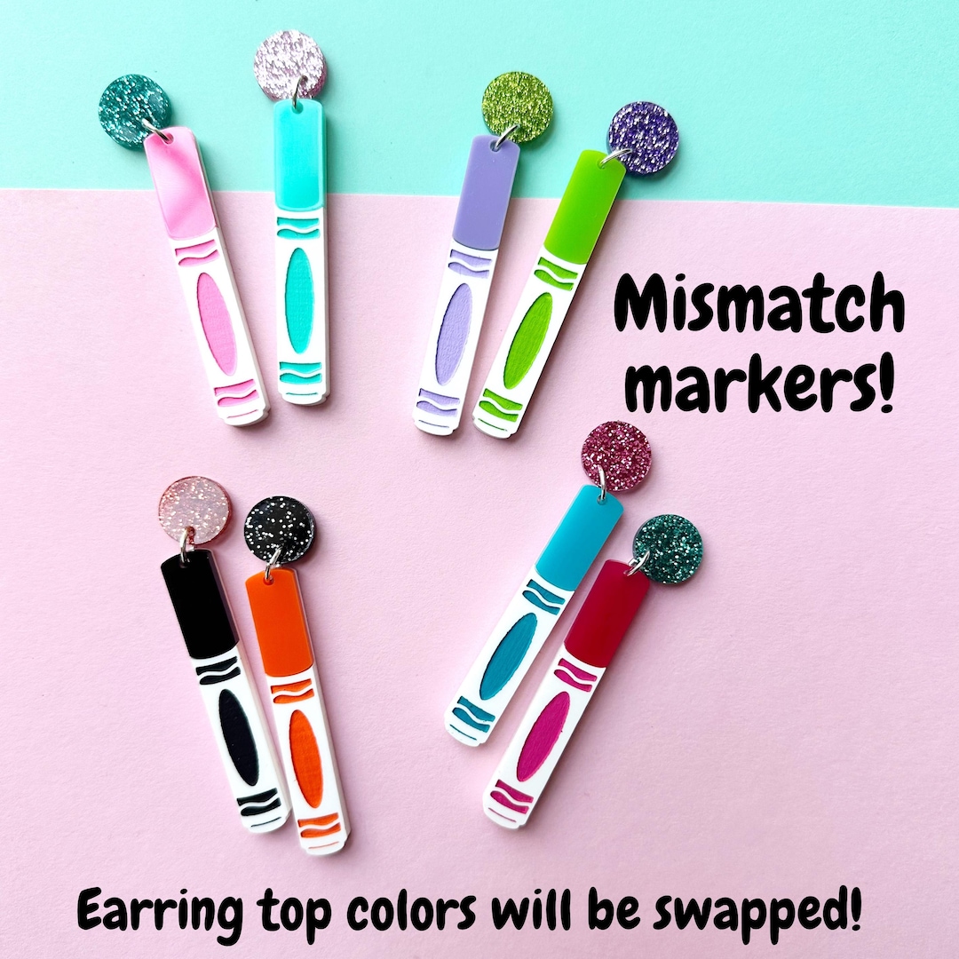 MISMATCH Tiny Marker Earrings, Teacher Earrings, Gift for Her, Back to ...