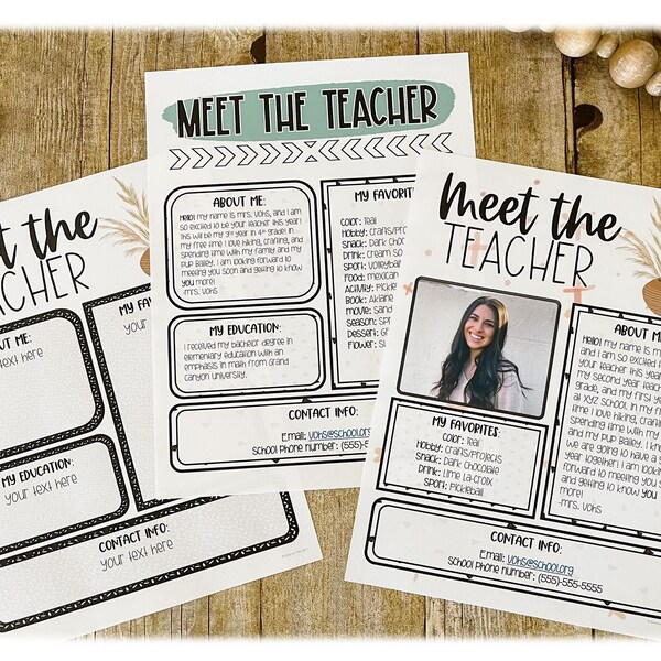 Meet the Teacher Template - Etsy