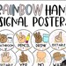 Boho Rainbow Hand Signal Posters - Etsy