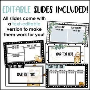 Farmhouse Sloth Powerpoint and Google Slides™ Templates for Teachers - Etsy