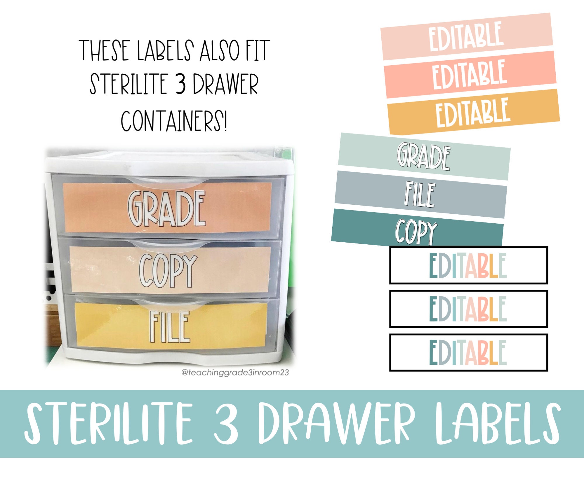 Calm Colors Classroom Cart Labels: Editable, Pastel Decor - Etsy