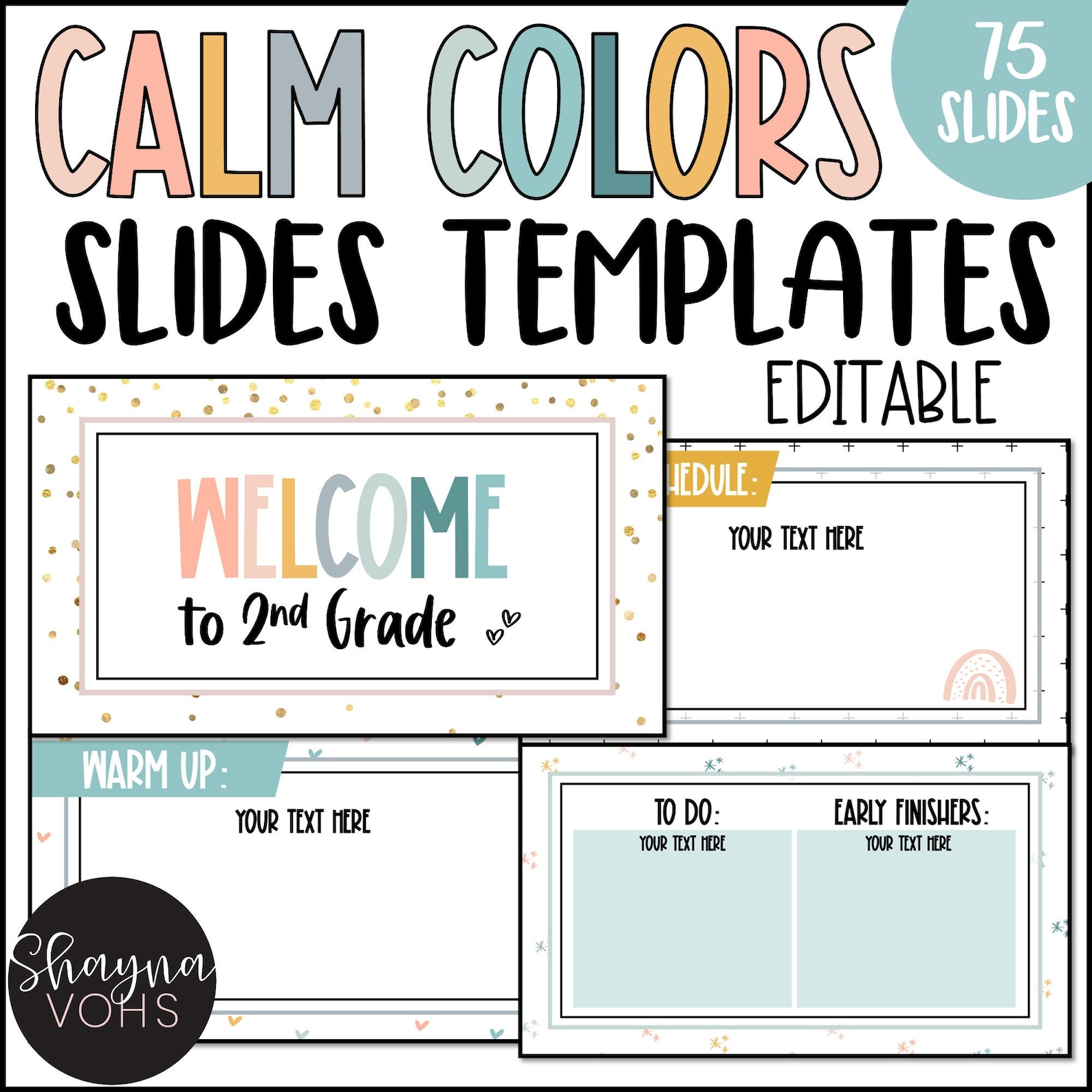 Calm Colors Powerpoint and Google Slides™ Templates for - Etsy