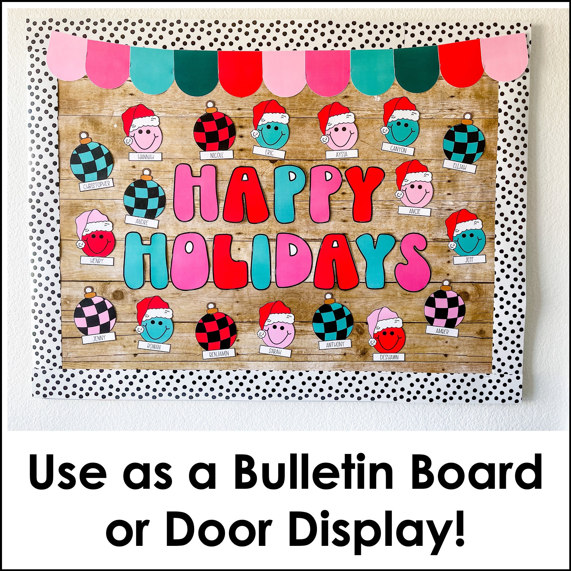 Christmas Bulletin Board Kit Retro Holiday Bulletin Board - Etsy