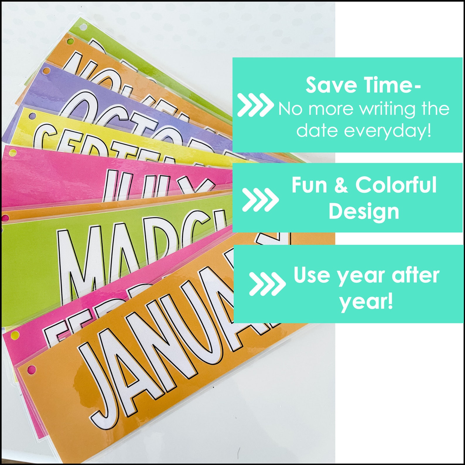 Flip Calendar Classroom, Bright Flip Calendar, Happy Hues Classroom ...
