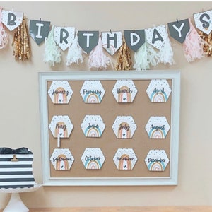 Boho Rainbow Birthday Display Classroom - Etsy