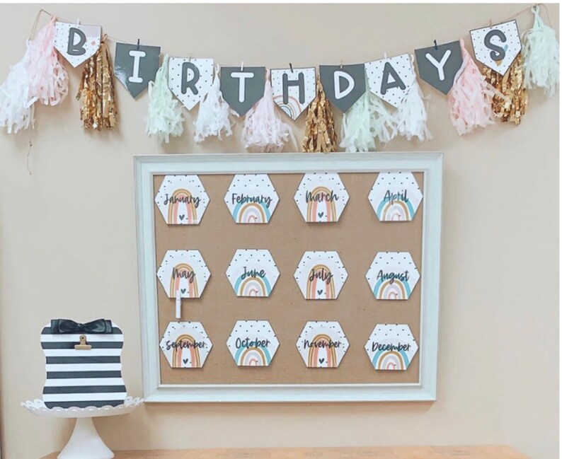 Boho Rainbow Birthday Display Classroom - Etsy