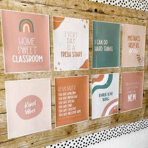 Neutral Classroom Posters Boho Neutral Inspirational Posters - Etsy