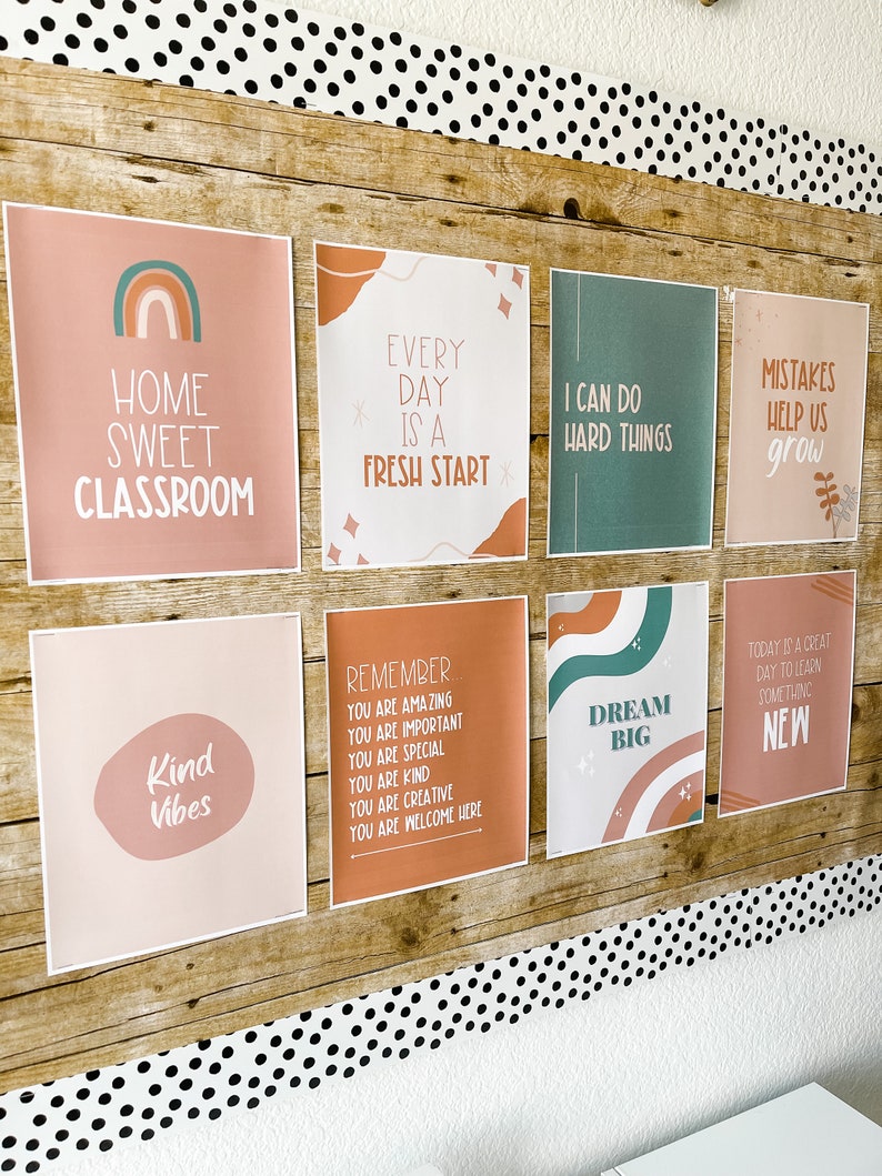 Neutral Classroom Posters Boho Neutral Inspirational Posters - Etsy