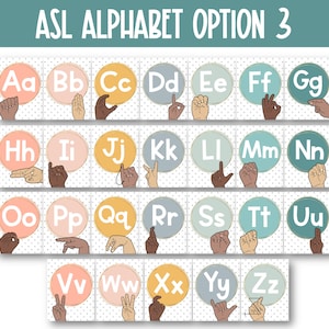 Calm Colors ASL Alphabet Printable - Sign Language Alphabet - Etsy