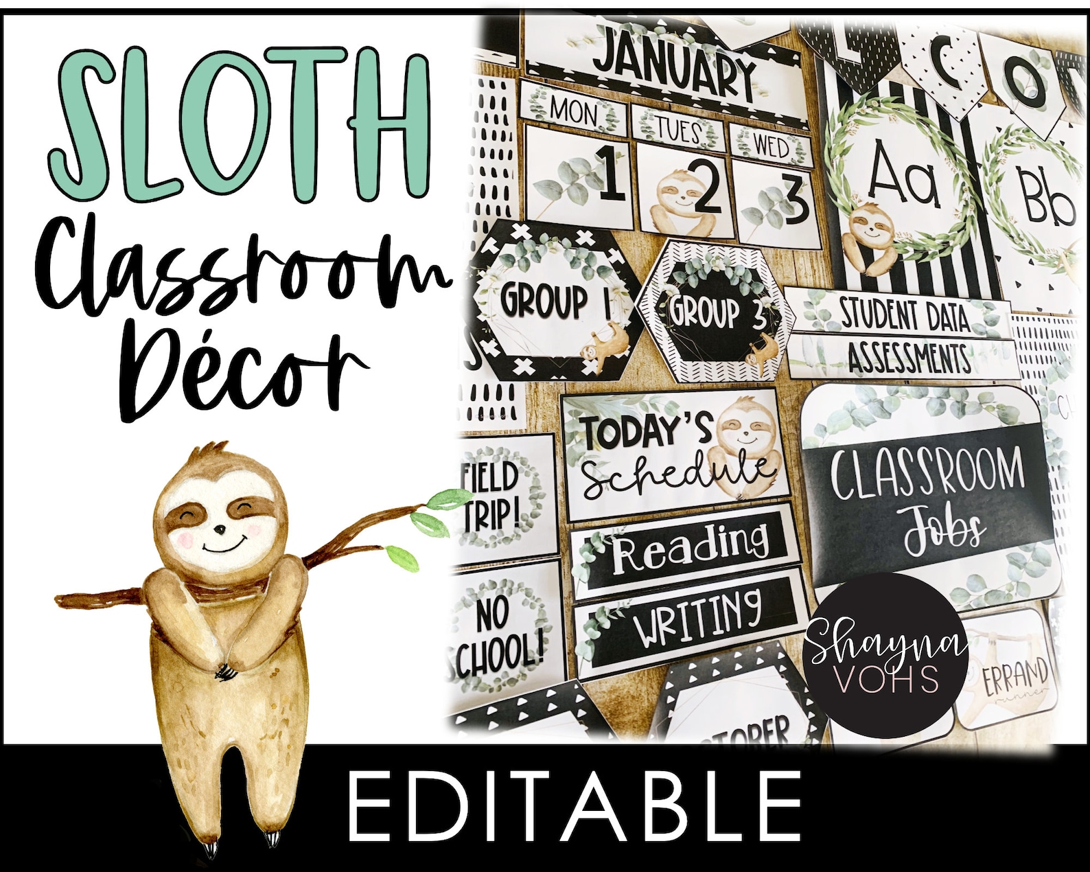 Sloth Classroom Decor Sloth Classroom Theme Sloth Classroom - Etsy