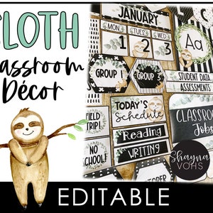 Sloth Classroom Decor Sloth Classroom Theme Sloth Classroom - Etsy