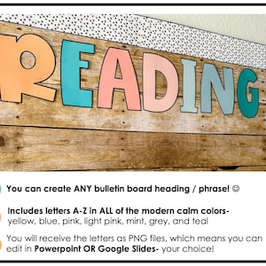 Calm Colors Bulletin Board Letters - Pastel Printable Classroom Letters ...