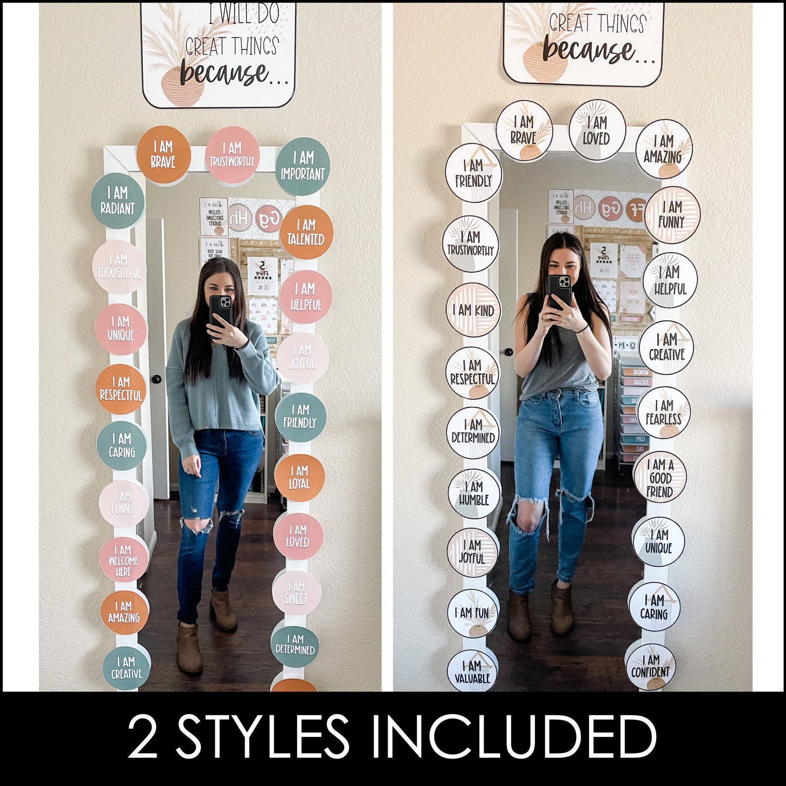 Boho Affirmation Station: Classroom Mirror Decor (editable Posters ...