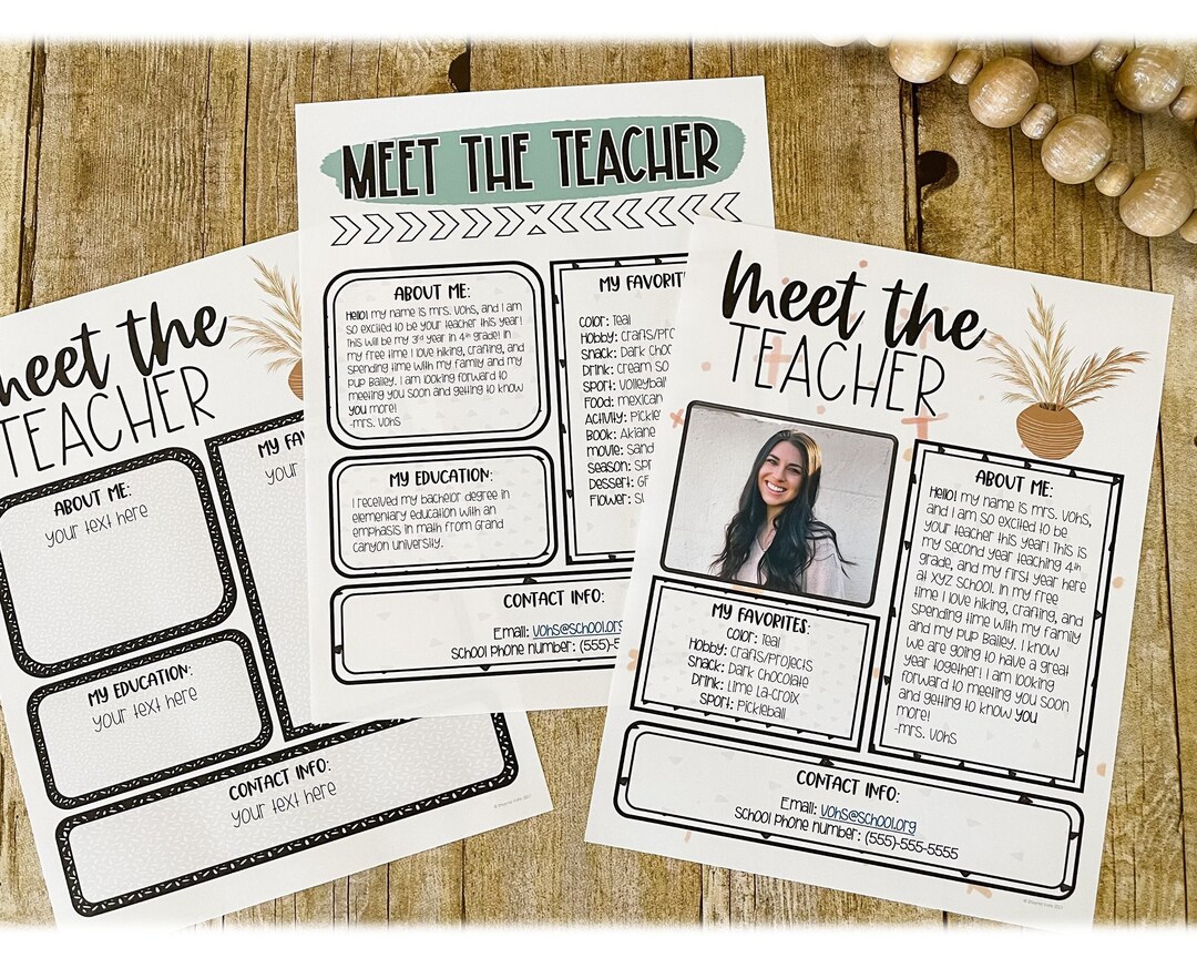 Meet the Teacher Template Boho - Etsy