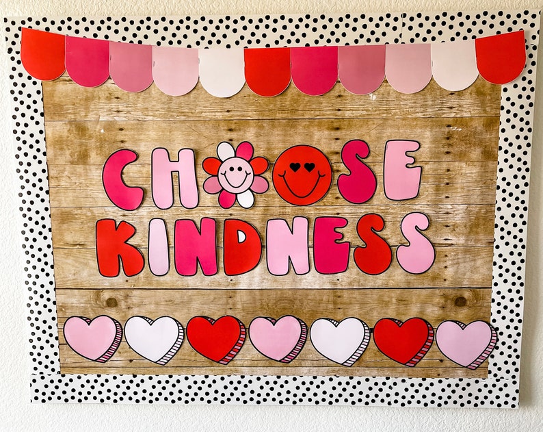 Valentines Day Bulletin Board Kit Retro Valentine Bulletin - Etsy