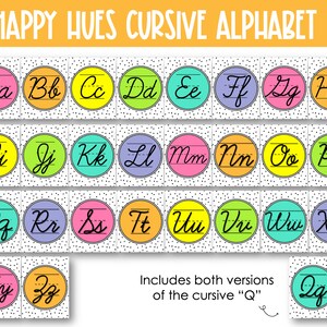Bright Cursive Alphabet Posters: Classroom Chart (digital Download) - Etsy