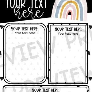 Boho Rainbow Newsletter Template for School - Etsy