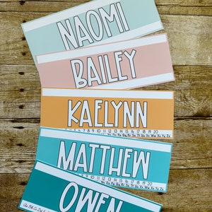 Calm Colors Classroom Desk Name Tags: Editable Alphabet Styles - Etsy