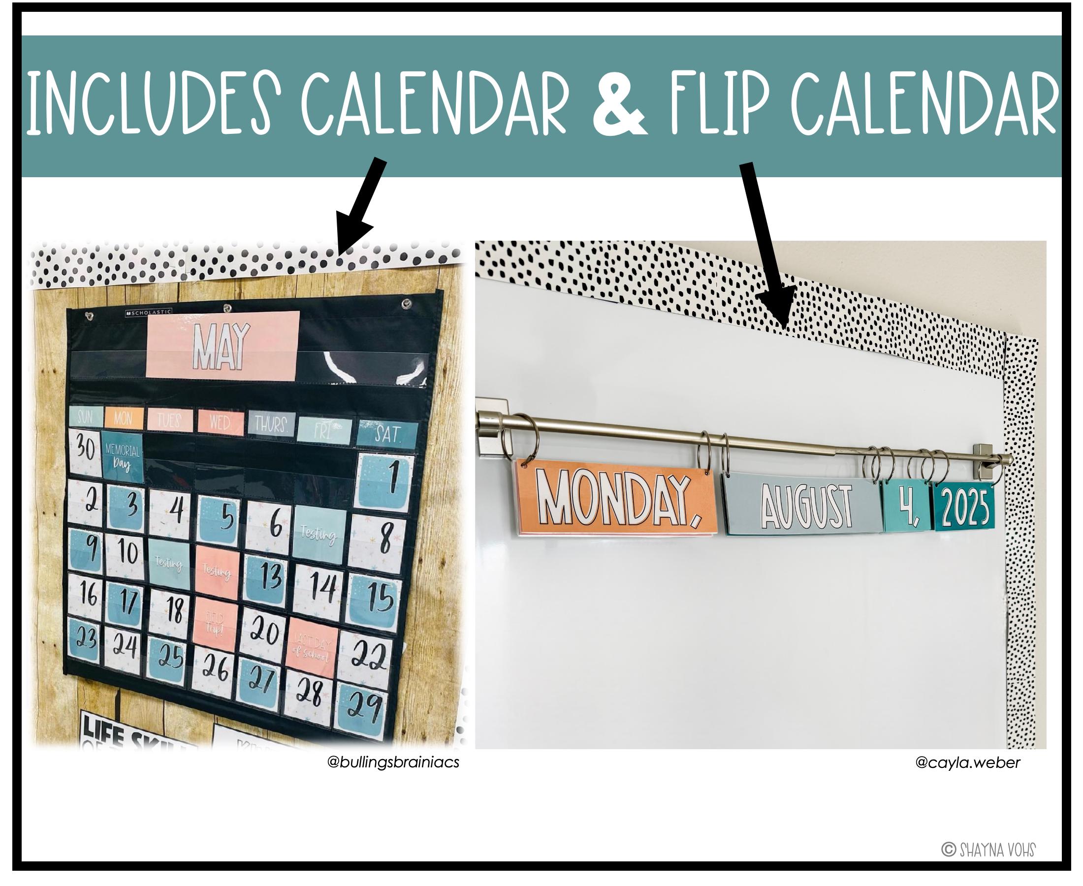 Calming Classroom Calendar Set: Pastel Decor & Flip Calendar - Etsy