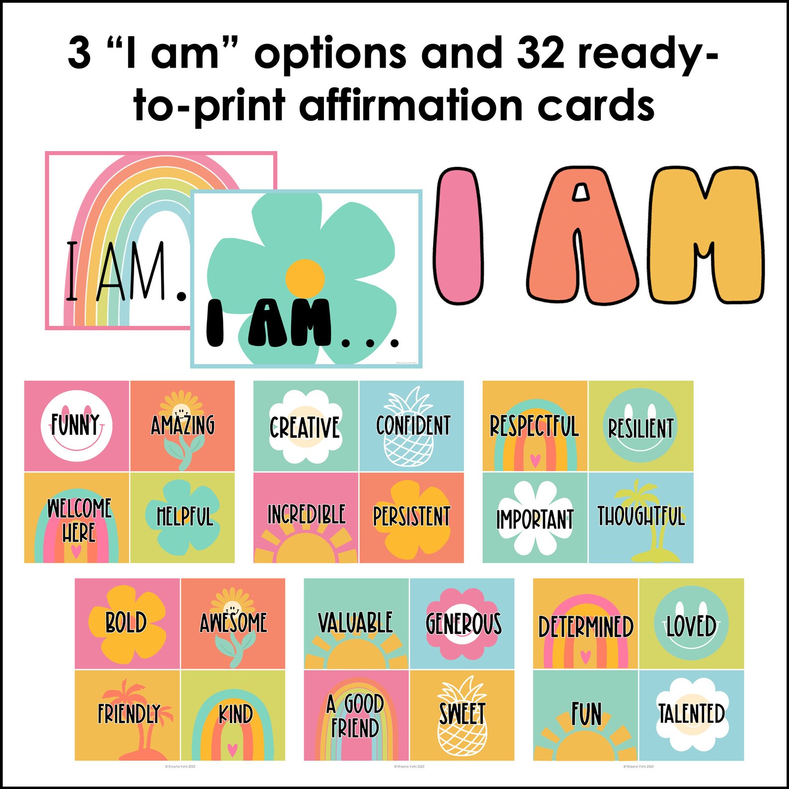 Affirmation Station Classroom Kit, Printable, Tropical Vibes Classroom ...