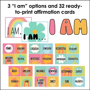 Affirmation Station Classroom Kit, Printable, Tropical Vibes Classroom ...