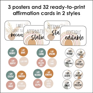 Boho Affirmation Station: Classroom Mirror Decor (editable Posters ...