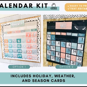 Calm Colors Classroom Decor Bundle: Editable Posters, Labels (canva or ...