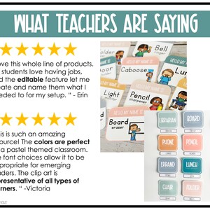 Calm Colors Classroom Jobs Chart Editable, Calming Classroom Decor ...