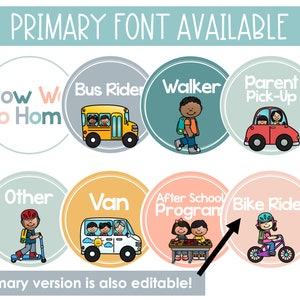 Calm Colors Dismissal Chart Template: Editable Classroom Decor - Etsy