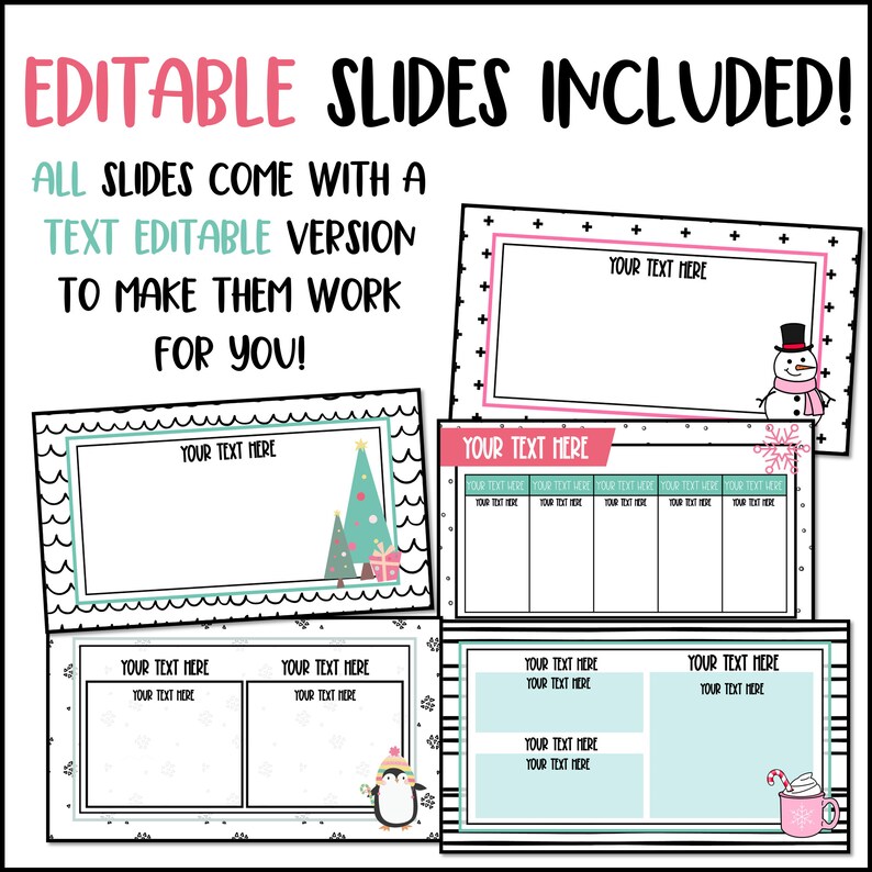 Winter Powerpoint Slides and Google Slides™ Templates for Teachers - Etsy