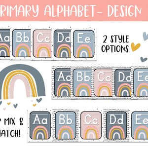 Boho Rainbow Alphabet Posters - Etsy