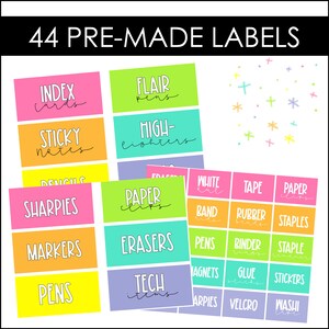 Teacher Toolbox Labels Editable, Bright Classroom Theme, Happy Hues ...