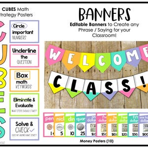 Bright Classroom Decor Bundle: Elementary Printable and Editable - Etsy