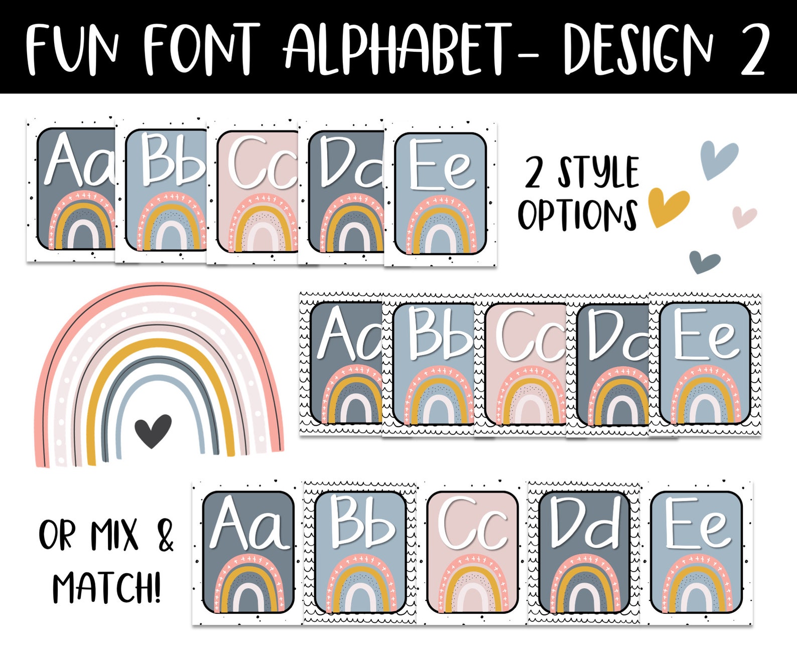 Boho Rainbow Alphabet Posters - Etsy