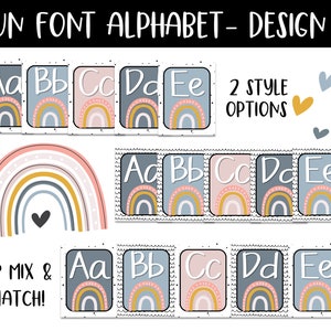 Boho Rainbow Alphabet Posters - Etsy