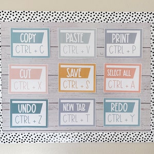 Pastel Computer Keyboard Shortcut Posters: Calming Classroom Decor - Etsy