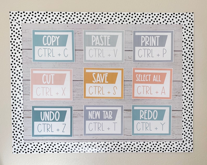 Pastel Computer Keyboard Shortcut Posters: Calming Classroom Decor - Etsy