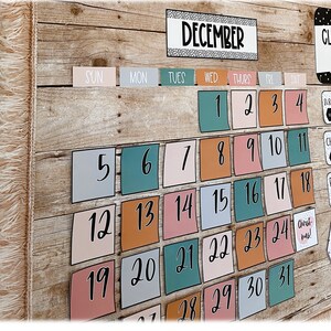 Boho Calendar Classroom Boho Neutral Classroom Calendar - Etsy