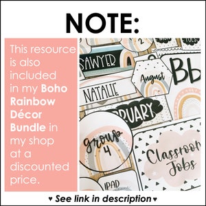 Boho Rainbow Classroom Jobs Chart - Etsy