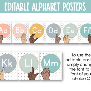 Calm Colors ASL Alphabet Printable - Sign Language Alphabet - Etsy