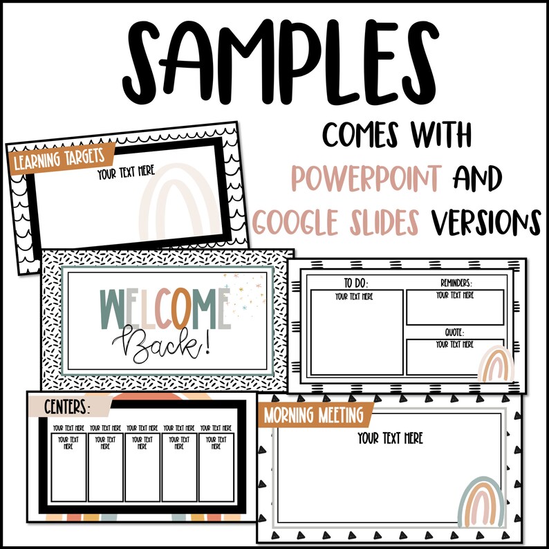 Neutral Boho Powerpoint and Google Slides™ Templates for - Etsy