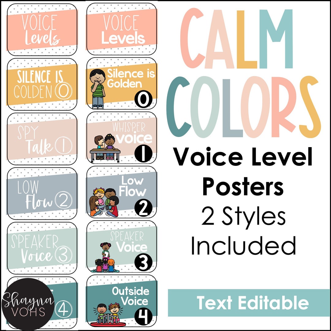Voice Level Posters Classroom Chart Calm Colors - Etsy Voice Level Posters Classroom Chart Calm Colors - Etsy