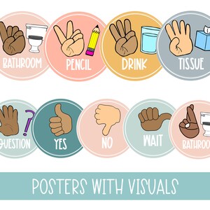Calm Colors Hand Signal Posters: Classroom Decor (digital Download) - Etsy