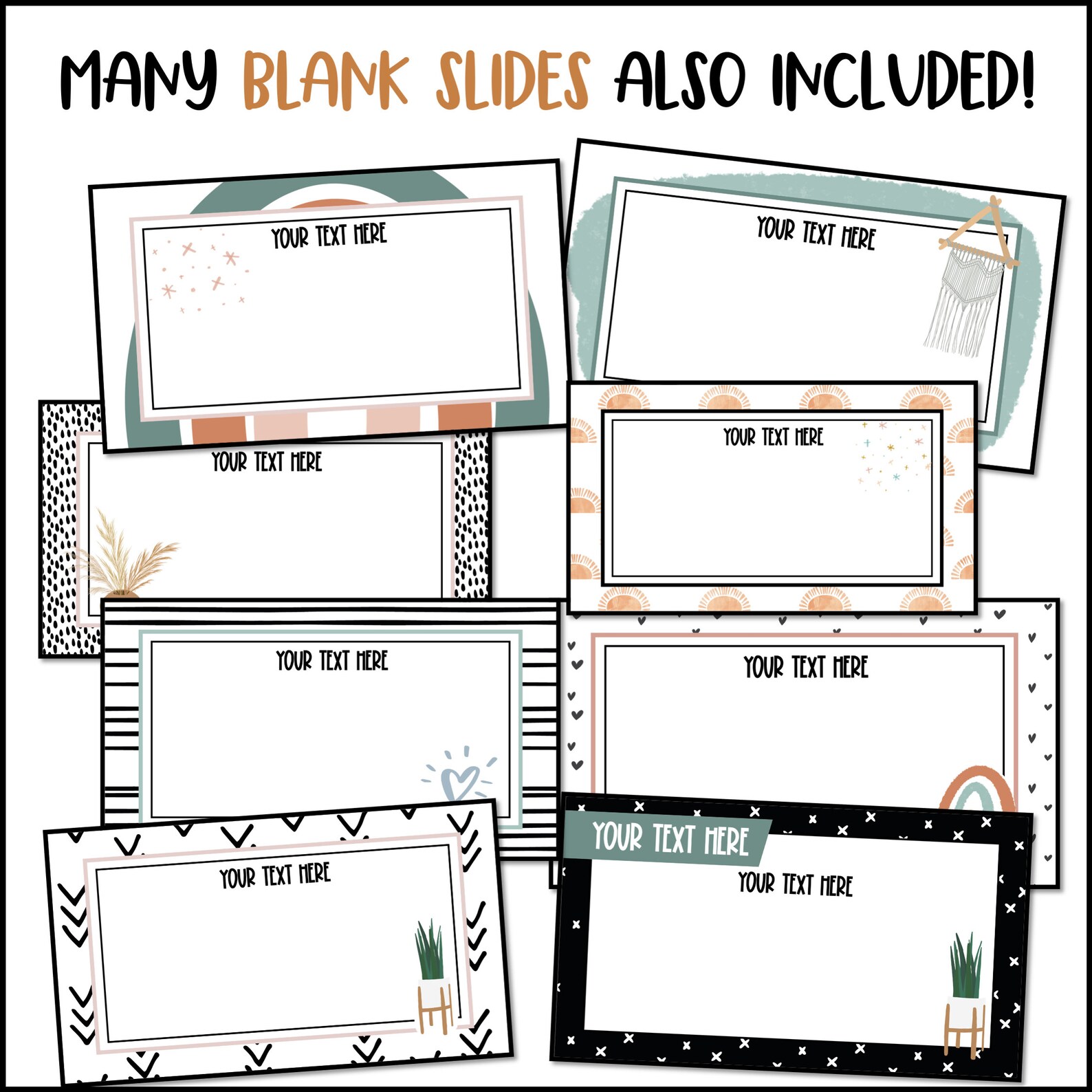 Neutral Boho Powerpoint and Google Slides™ Templates for - Etsy