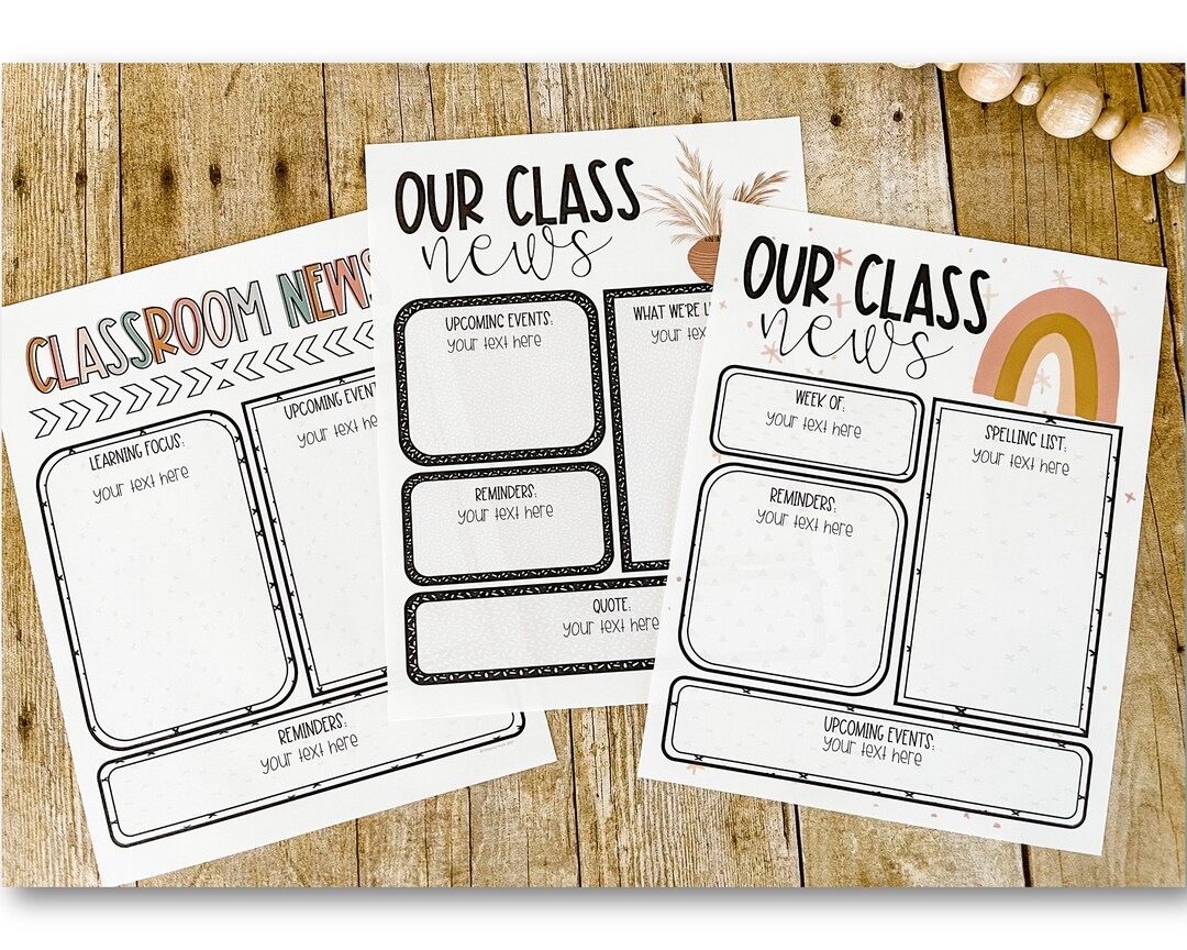 Boho Classroom Newsletter Template - Etsy
