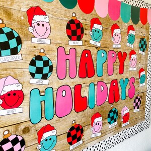 Retro Christmas Bulletin Board Kit: Holiday Classroom Decor (PDF) - Etsy