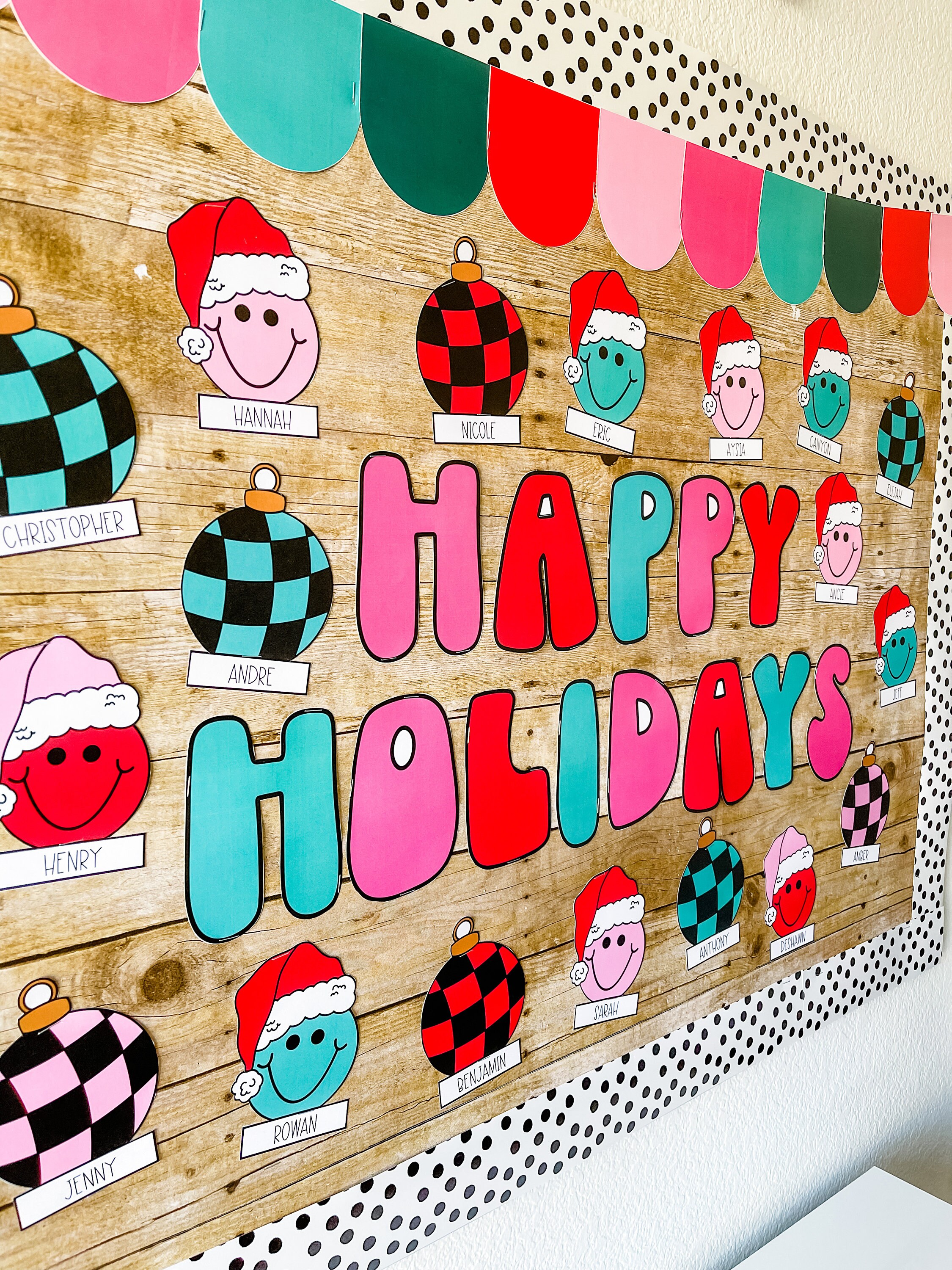 Christmas Bulletin Board Kit Retro Holiday Bulletin Board - Etsy